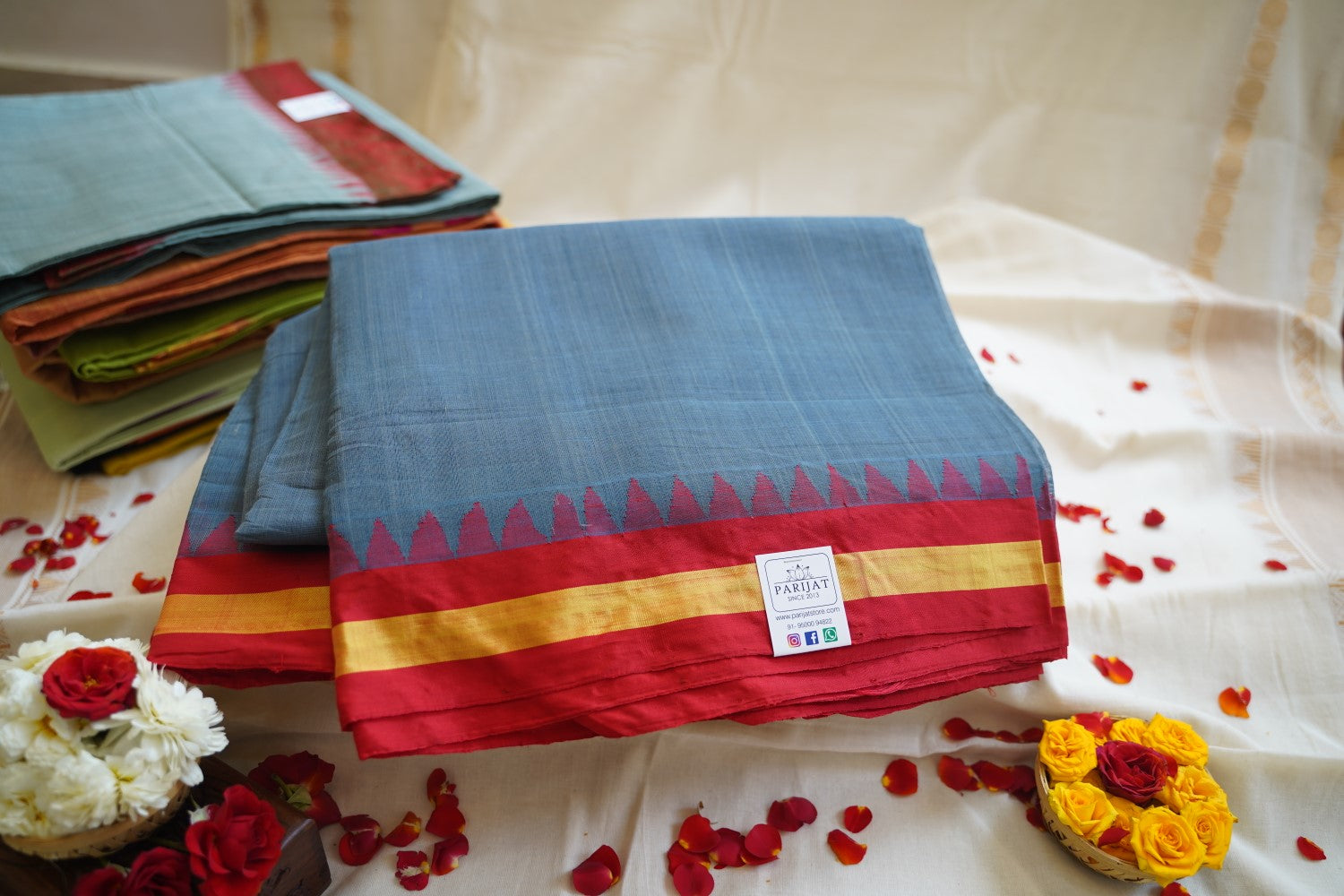 Ponduru khadi handloom Cotton Saree Worldwide Ship – Parijat Collections